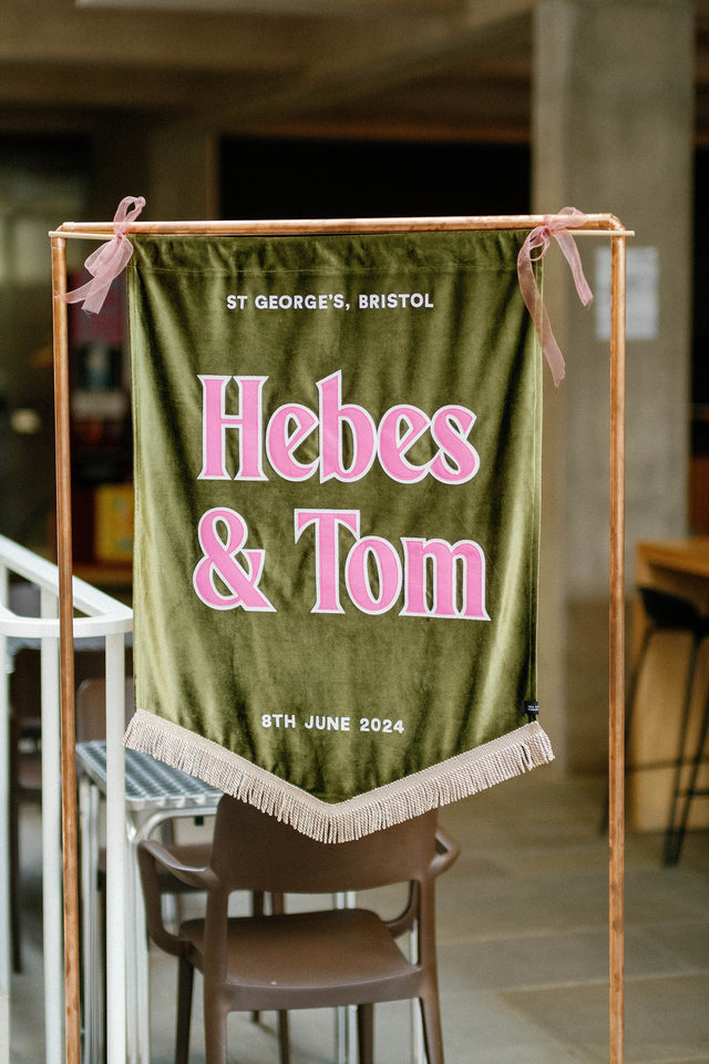 Handmade Wedding Banners | Custom Velvet Signage – Tara Collette